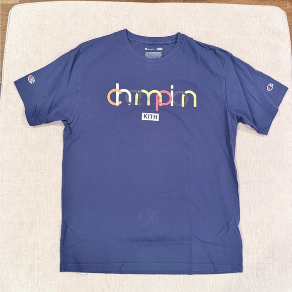 Kith | Shirts | Kith Champion Logo Blue Tee Shirt | Poshmark
